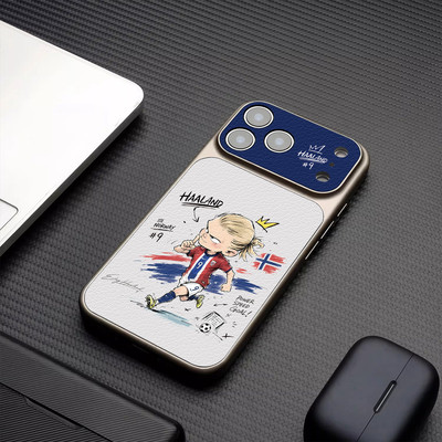 q版哈兰德新款苹果16Pro创意适用17Air全包iPhone13卡通大视窗14ProMax个性手机壳15plus