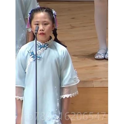高档新款中国风儿童唱合团演出服中小学生诗诵表朗演服男女歌童大