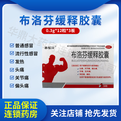 泰多安布洛芬缓释胶囊成人止疼止痛药牙痛痛经缓解疼痛退烧药正品