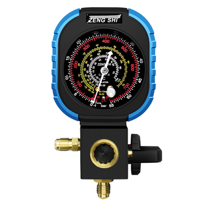 精选曾氏球阀式空调压力表R22R410aR32冷媒加氟表雪种单表阀加液