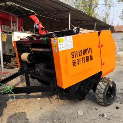 麦草秸秆打捆机小型玉米秸秆粉碎打捆机方捆圆捆打捆包膜一体机