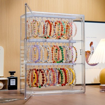 水晶diy手串收纳盒透明防尘手镯手链I钥匙扣挂件首饰品收藏展示柜
