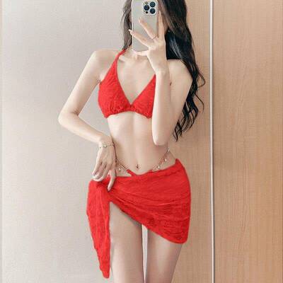速发高货夏季欧美性感显比基尼三件套衣女in风爆款sbik瘦ini泳紫