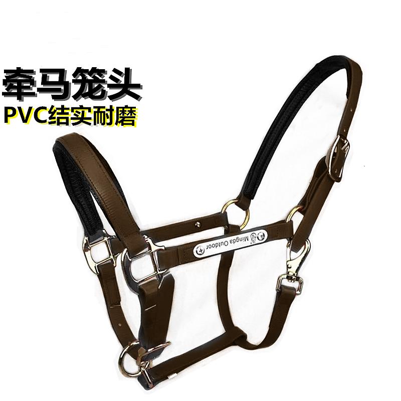 新牵马笼头马具全套配件PVC大小马矮马龙套调教龙头