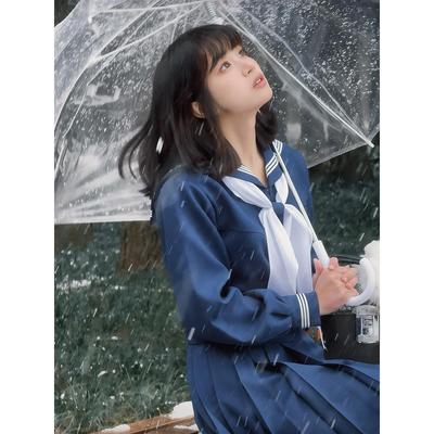 原茵制服馆花绀色海鸥线冬服蛇腹线三本札幌水手服JK制服10%羊毛