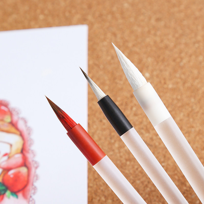 初学者透明水彩笔勾线笔美术专用颜料水粉上色毛笔国画描工笔画材