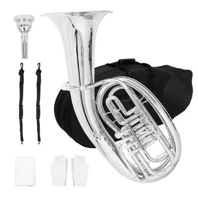 LADE镀镍上低音号银色Bb调四扁键巴里东号4键大抱号乐器Euphonium