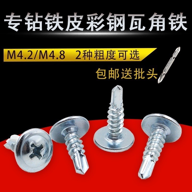 大扁头镀锌角铁M4.8自攻钉沉头M4.2自贡螺丝自攻螺钉钻尾钉钻铁皮