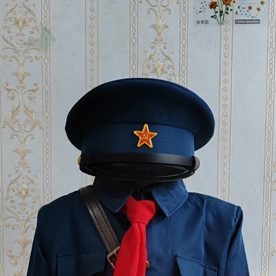 儿童新四军大盖帽成人南昌起义大檐帽伪军皇协军红军八一起义帽子