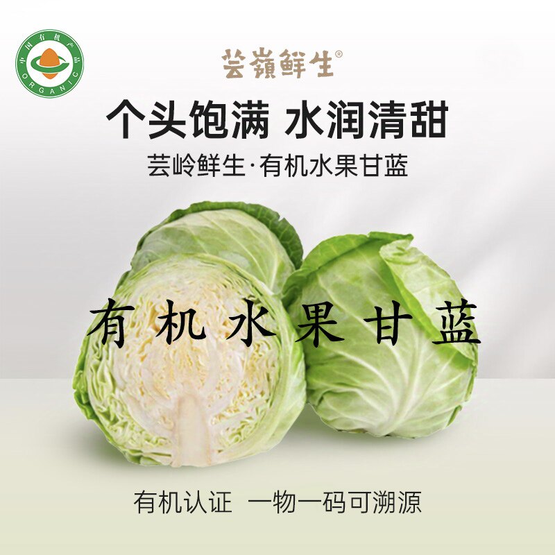 【芸岭鲜生】有机水果甘蓝3斤装蔬菜水果有机蔬菜山姆同款