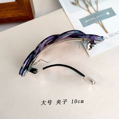 亚克力十公分发夹后脑勺弹簧夹大号横夹扎马尾大发量发卡一字夹