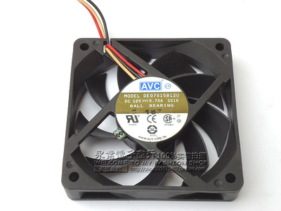 AVC DE07015B12U 7015 12V 0.7A 7CM双滚珠大风量温控CPU散热风扇