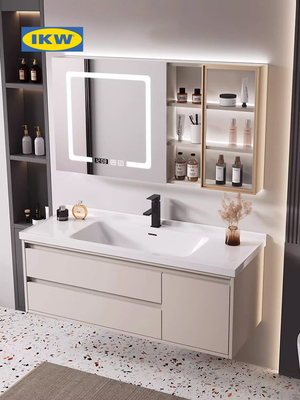 Ikw现代极简主义浴室柜组合陶瓷集成盆浴室洗脸盆洗脸盆柜洗脸盆
