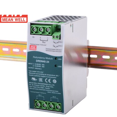 明纬导轨型d式开关电源DRDN20/40A12v24v48v直流冗余系统控制模块