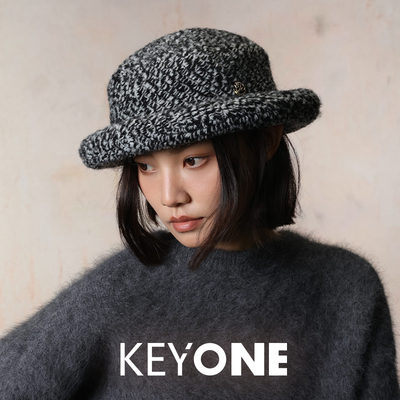 KEYONE2025新款复古贝雷帽子女八角帽粗花呢时尚画家帽秋冬