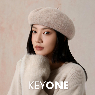 帽仕汇 帽子女秋冬日系画家帽冬季英伦复古南瓜帽羊毛大头贝雷帽