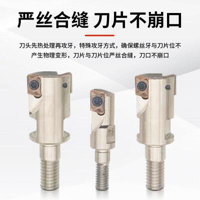 ESE小径刀头ASM07钨钢抗震锁牙式铣刀头适用JDMT070204日立刀片