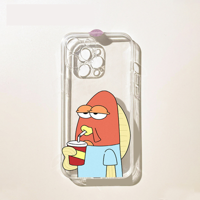 荣耀400PRO适用小米14卡通OPPOa5版IQOOZ9TURBO比奇堡路人鱼iPhone15苹果16E手机壳软IQOO13创意12ProMax小众
