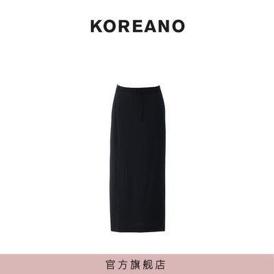 【KOREANO】春秋静谧黑色直身型半裙  QW46104(JUN)B