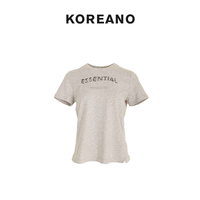 【KOREANO】夏季星月灰色圆领套头流苏绣花T恤 2524 TT9470(JUN)C