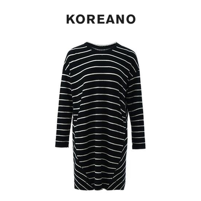 【KOREANO】冬季连衣裙陨石黑白条纹  LY5585(JUN)