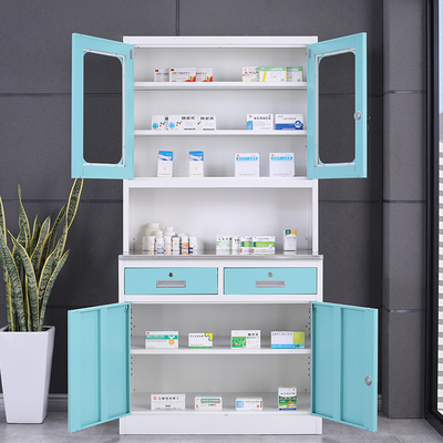 医务室配药处置调剂台诊所西药柜铁皮柜不锈钢药品柜