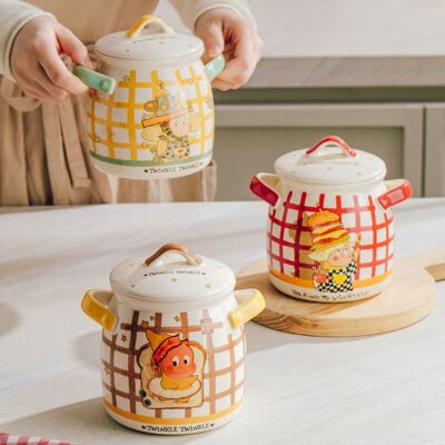 SOCCA星星人新款猪油罐带盖家用耐高温陶瓷食品级大容量厨房专用