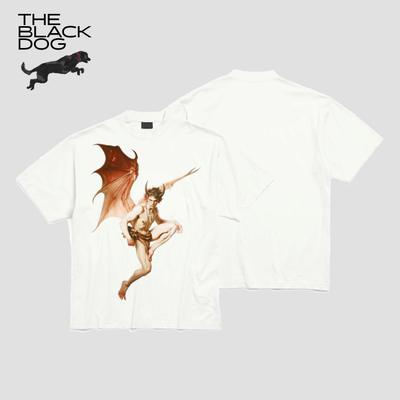 DRAGON龙夏季短袖T恤黑狗THEBLACKDOG嘿犬复古潮流小众设计