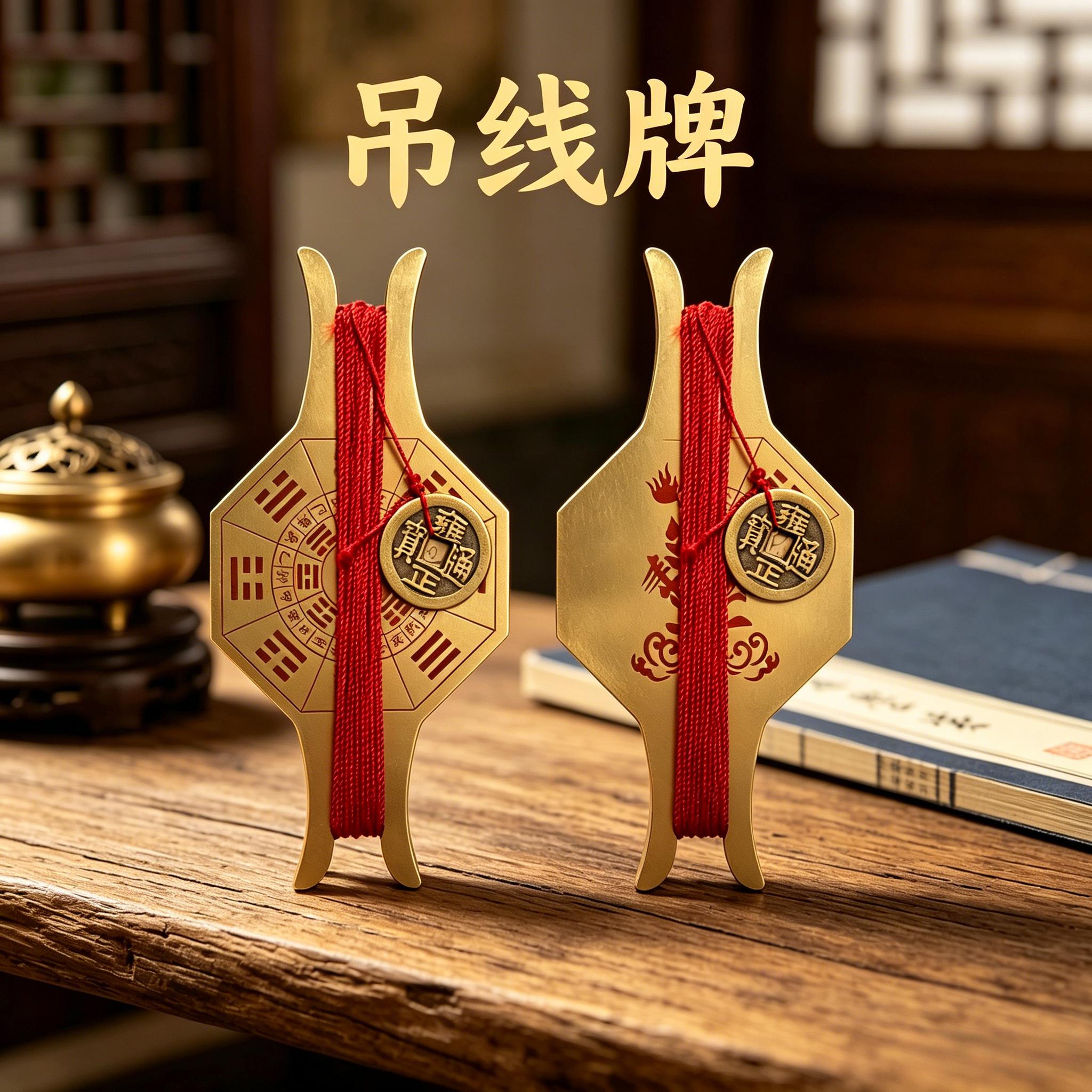 财慧阁 罗盘伴侣 全铜 吊线牌 家居装饰挂件