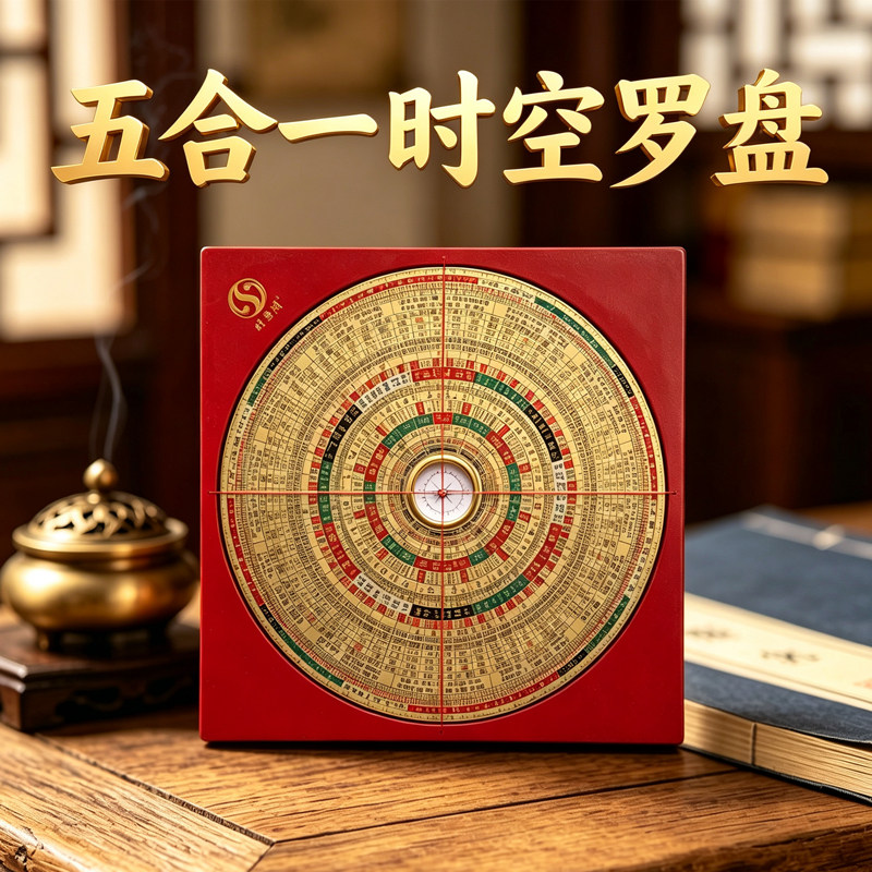 财慧阁 9寸26层五合一时空罗盘三合择日综合盘高精度专业指南针