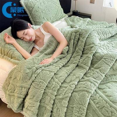 毛毯2025新款高档珊瑚绒床单法兰绒加厚冬季保暖毯牛奶绒被单四季