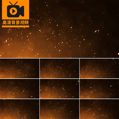 火花火光火星上升漂浮飘散火焰燃烧飞溅喷溅循环LED背景视频素材
