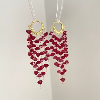 Vintage古着 Rose red early summer耳饰