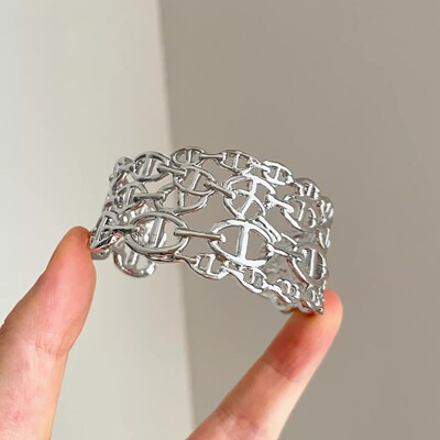 Vintage古着 Silver and white hollow ring手镯