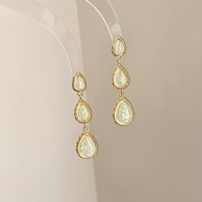 Vintage古着 Glazed water drops耳饰