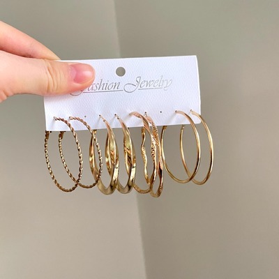 Vintage古着 The grain of the circle耳饰套装