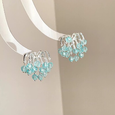 Vintage古着 Blue waves ripples耳饰