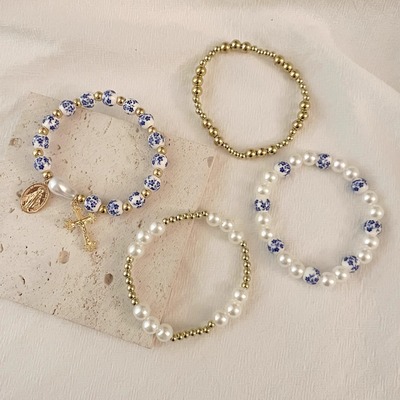 Vintage古着 Redemption of ceramic pattern手串