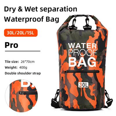 30L 15L Waterproof Dry Bags With Wet Separation Pocket Backp