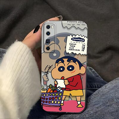 购物蜡笔小新适用于华为Nova7pro手机壳nova7Pro镜头全包磨砂防摔软壳男生女士JERAN10保护套透明新款手机套