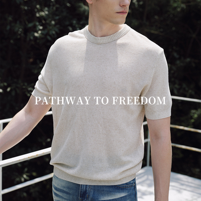 老钱针织极简松弛肌理感休闲T恤