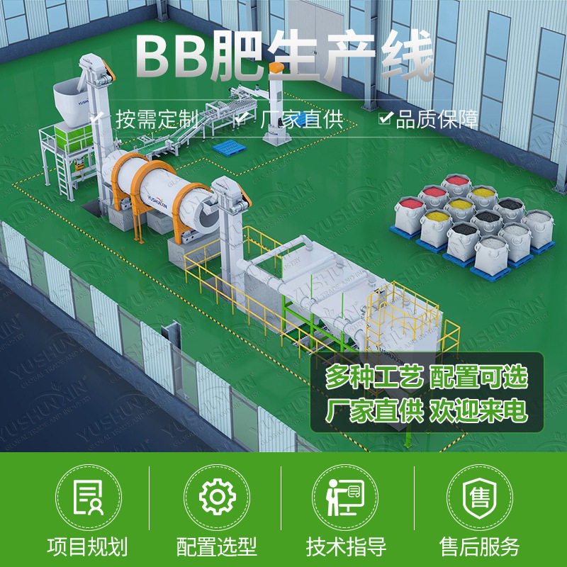 bb肥掺混肥设备粉剂颗粒复混肥全套产线有机无机混肥设备搅拌均匀