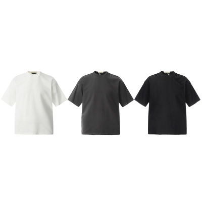 DECEYE 澳洲简约纯色纯棉破坏短袖t恤高克重透气重磅宽松圆领男女