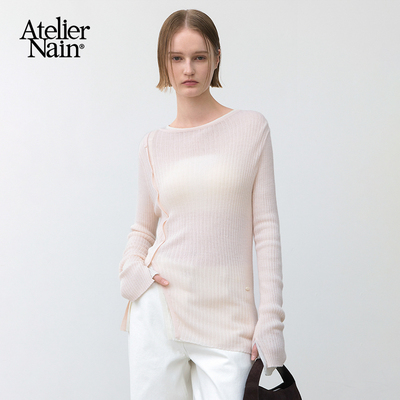 Atelier Nain2026年春季新款薄款针织衫女韩版设计感长袖套头衫女