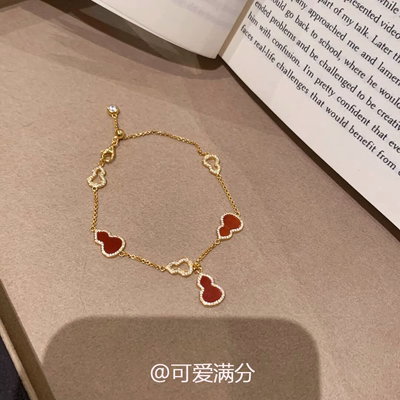 新中式仿红色玛瑙福禄葫芦手链女