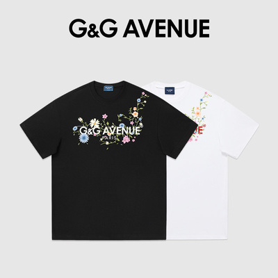 法国G&G AVENUE轻奢潮牌夏季新款印花短袖T恤男女同款-GT2511112