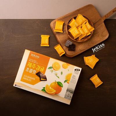 韩国进口零食jekiss济州之吻柑橘覆盆子夹心巧克力济（代可可脂）