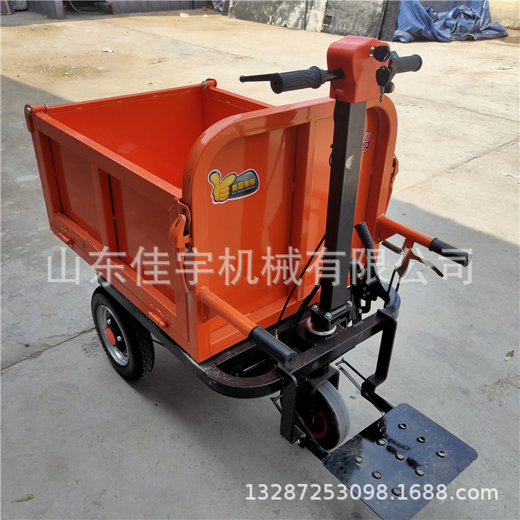 工地汽油柴油翻斗车拉砖拉灰骑行自卸车 电动工程车