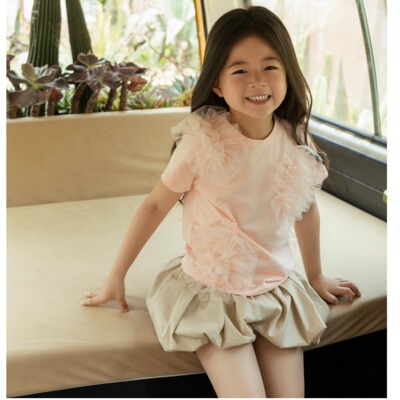 BUUGUA云朵纱纱T恤女童舒适亲肤