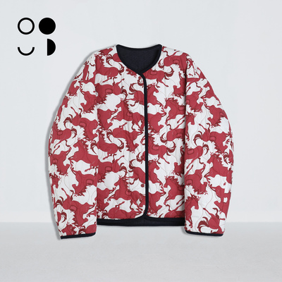 WZWJ/未知未觉两面穿氛围感【马上有钱】圆领夹克棉袄W611A18201